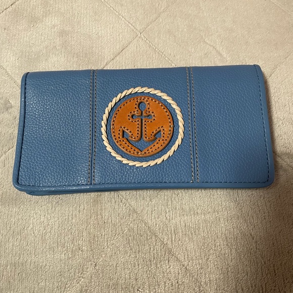 Brighton | Bags | Brighton Blue Water Slim Anchor Wallet | Poshmark